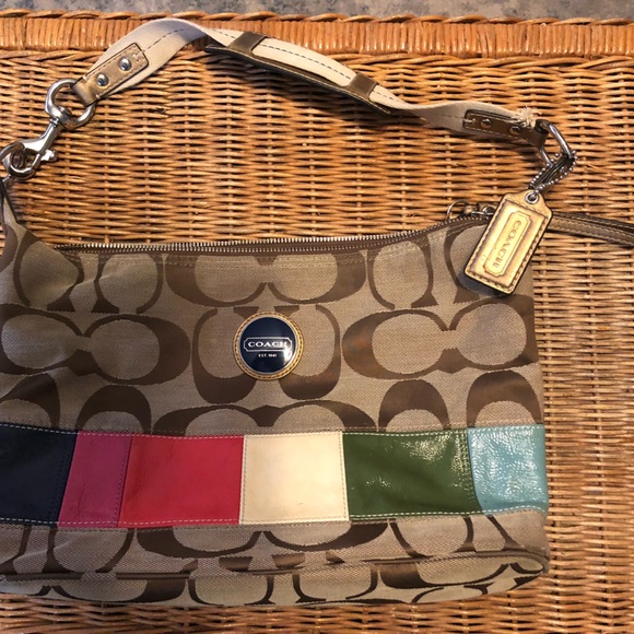 Coach | Bags | Coach Brown Monogrammed Satchel Shoulder Bag | Poshmark